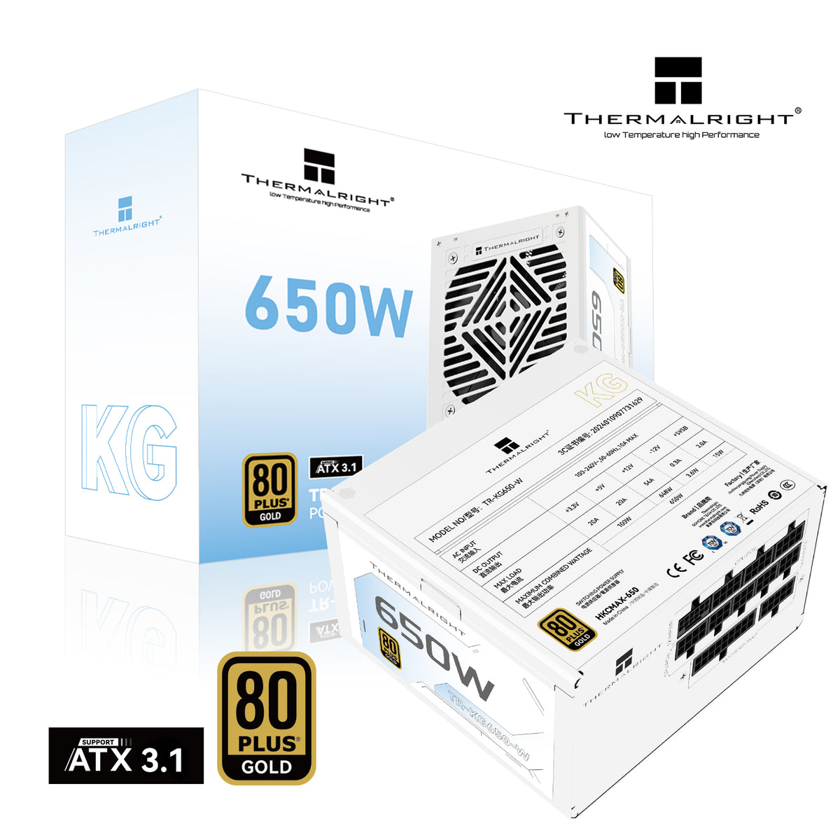 650W Thermalright KG-650-W White ATX 3.1 Gold Modular PSU — Computer Orbit
