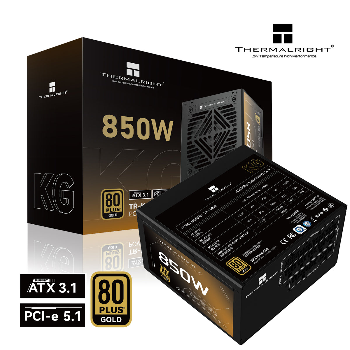 850W Thermalright KG-850 Black ATX 3.1 Gold Modular PSU — Computer Orbit