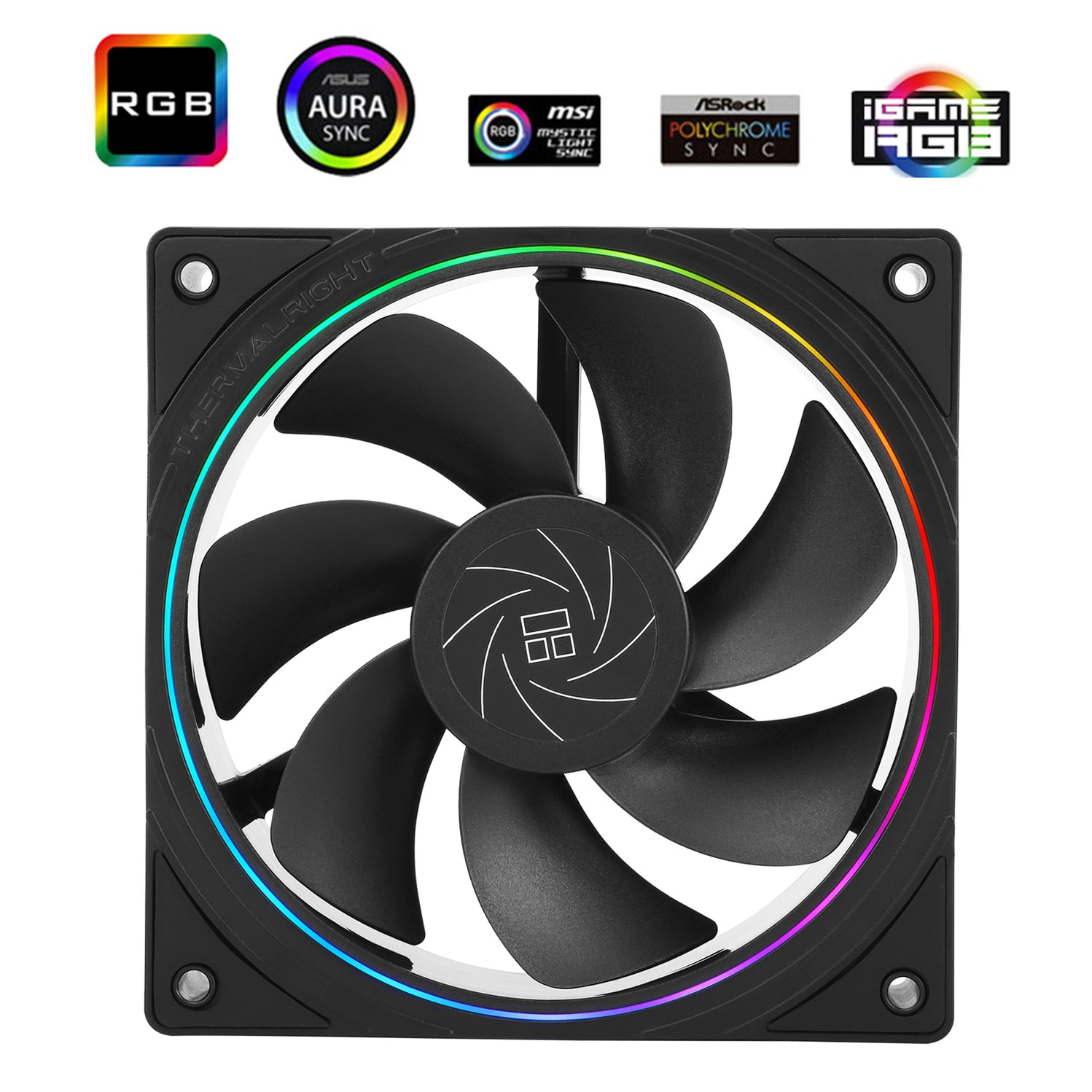 Thermalright TL-S12R Black Reverse A-RGB 120mm PWM Fan OEM — Computer Orbit