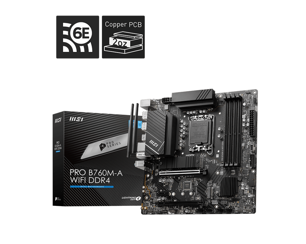 MSI PRO B760M-A WIFI DDR4 LGA 1700 Motherboard — Computer Orbit